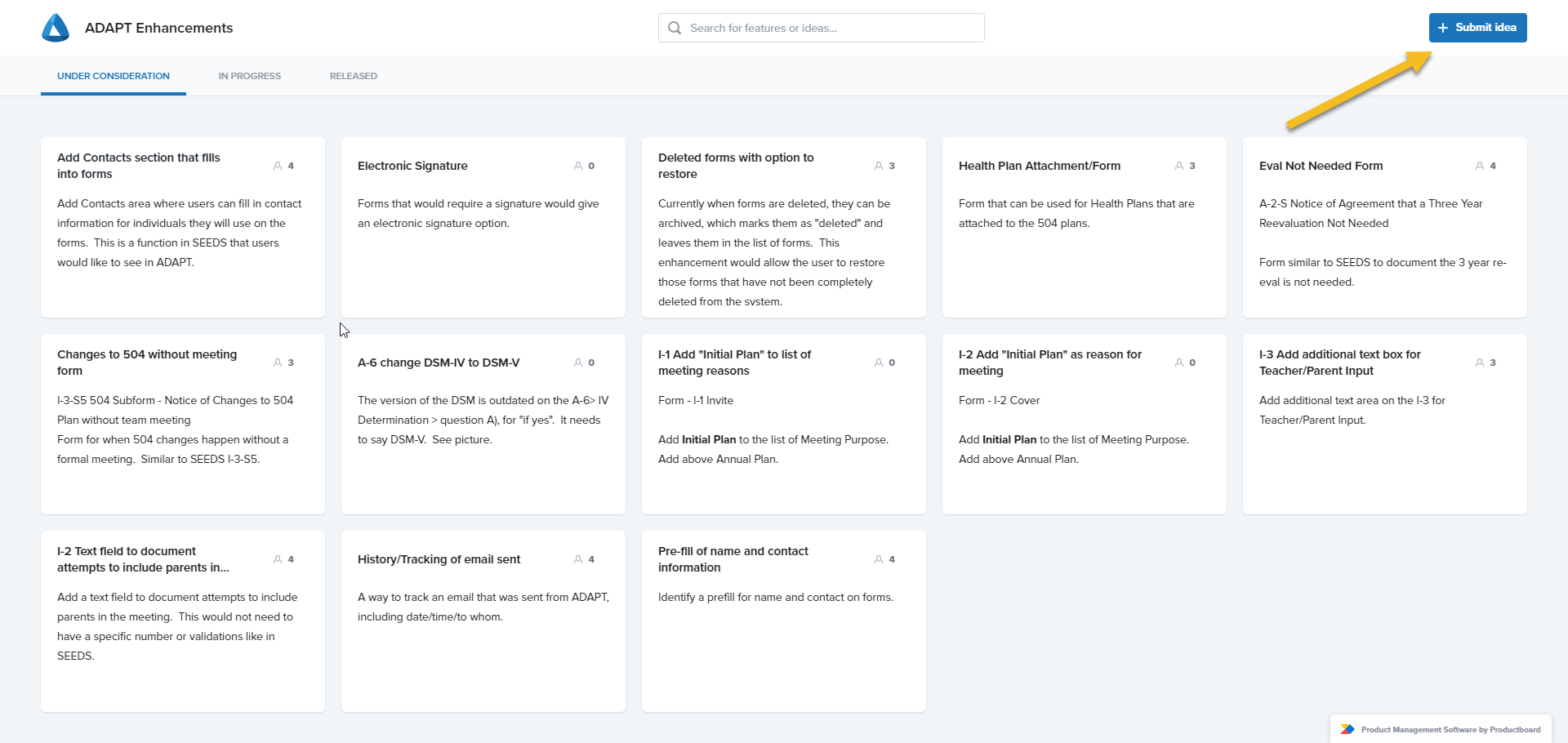 ADAPT User Request and Enhancement Portal – ADA4Schools Support Center